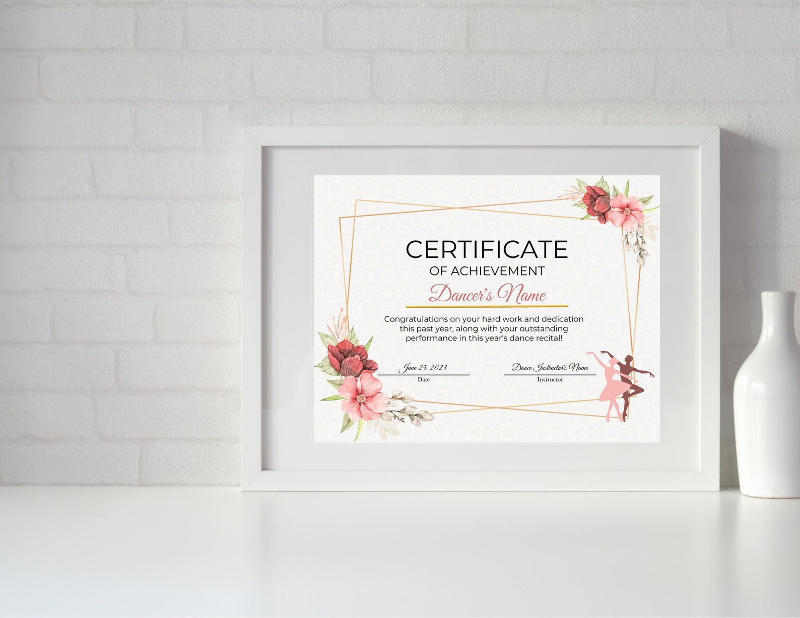 DANCE AWARD EDITABLE Certificates Bundle | End of Year | Floral Boho ...
