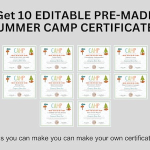 SUMMER CAMP Certificates | Personalize and Celebrate Camp Memories ...