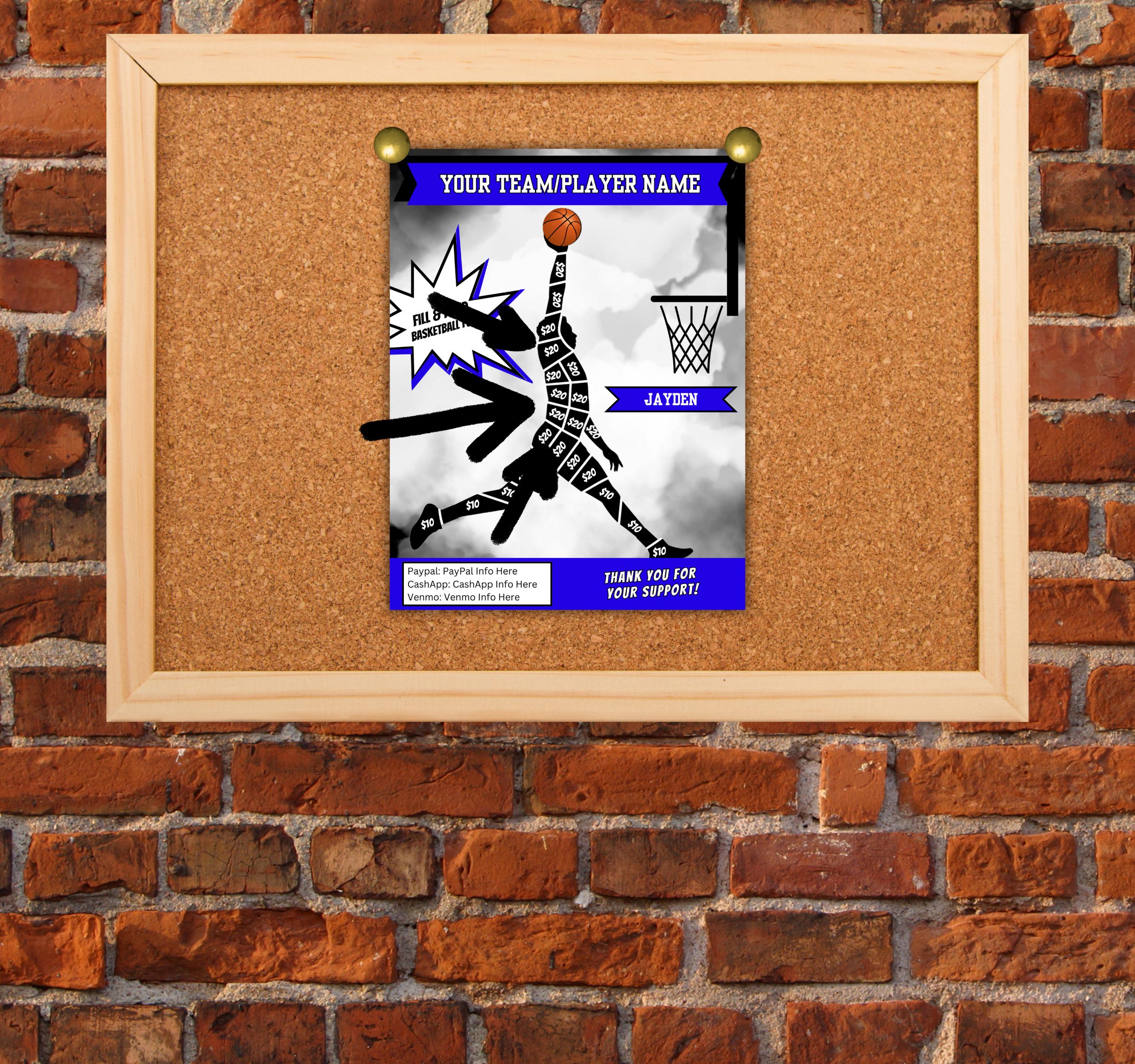 EDITABLE BASKETBALL Fill in Fundraiser Template | Basketball Fill ...