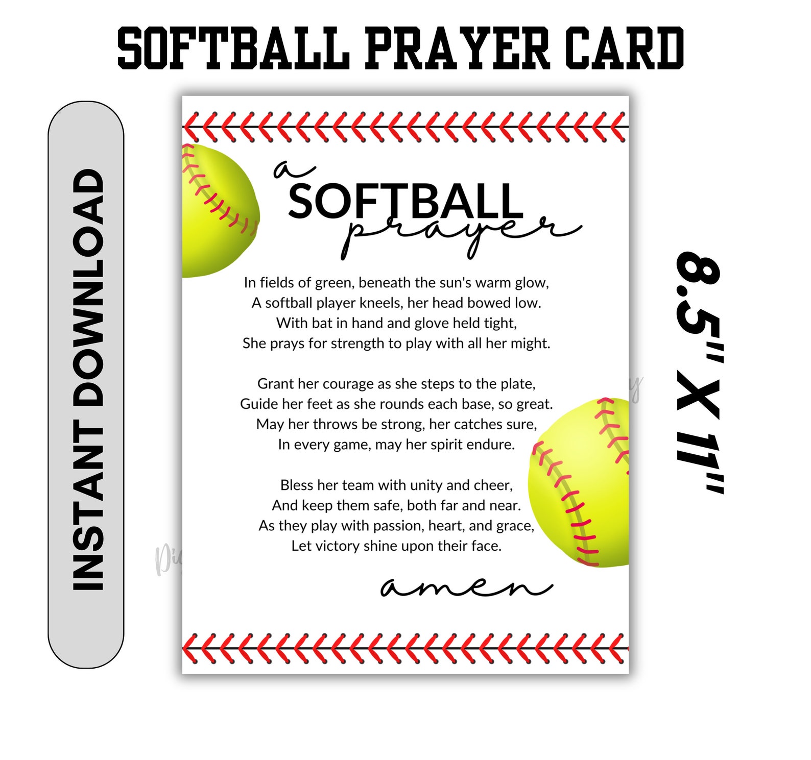 Softball Prayer Cards for Your Team's Strength and Spirit , Softball ...