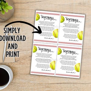 Softball Prayer Cards for Your Team's Strength and Spirit! , Softball ...