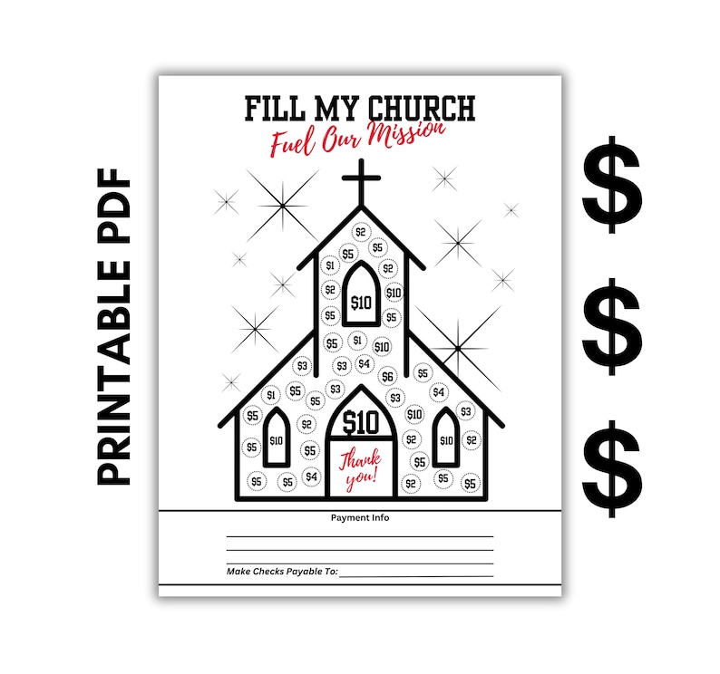 CHURCH BUILDING FUND Fundraiser Printable Building Fundraising Church ...