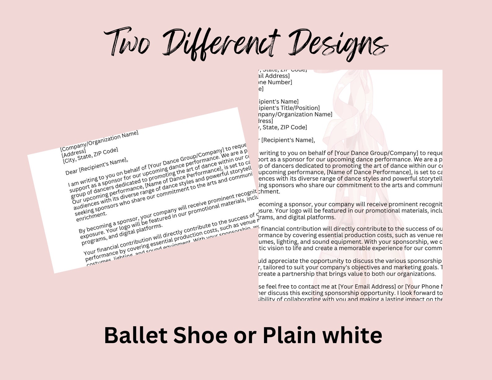 Dance Sponsorship Letter: Customize and Support the Art of - Etsy