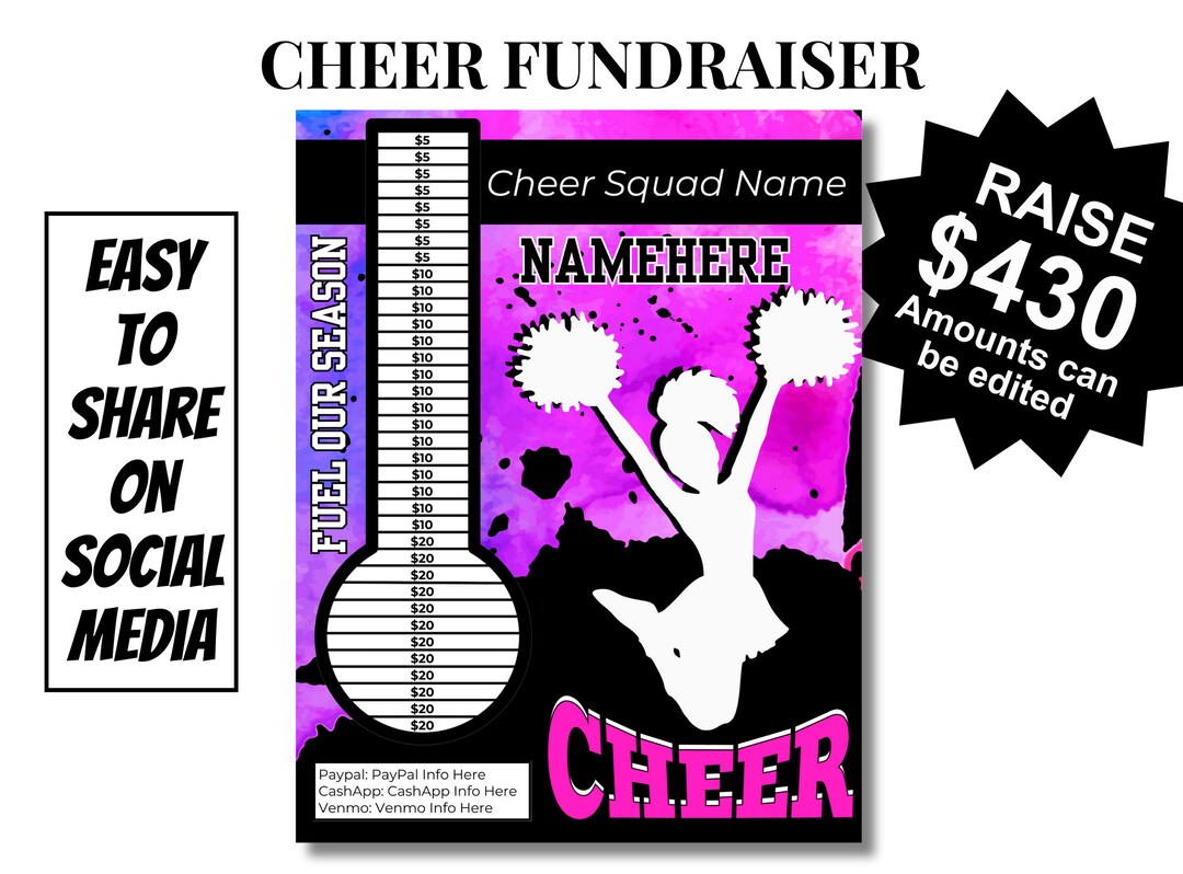 FUEL MY SEASON Fill My Meter Editable Cheer Fundraiser Fuel Our Season ...
