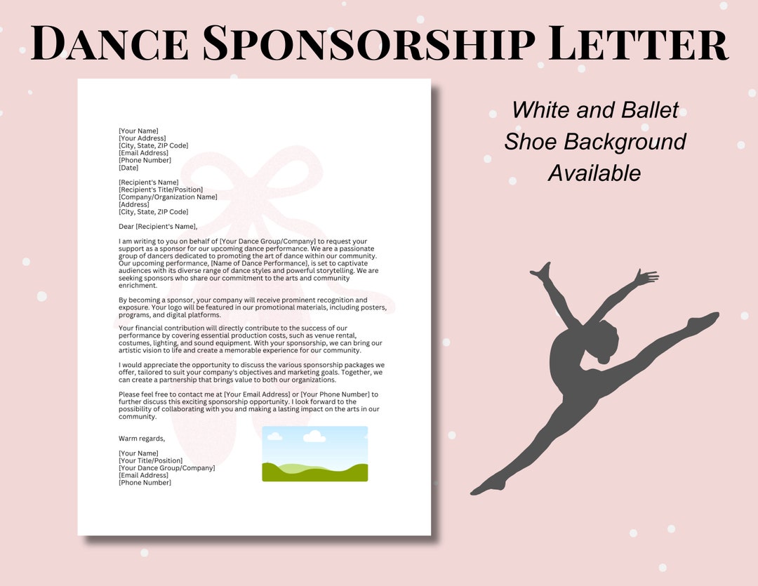 Dance Sponsorship Letter: Customize and Support the Art of Dance Dance ...
