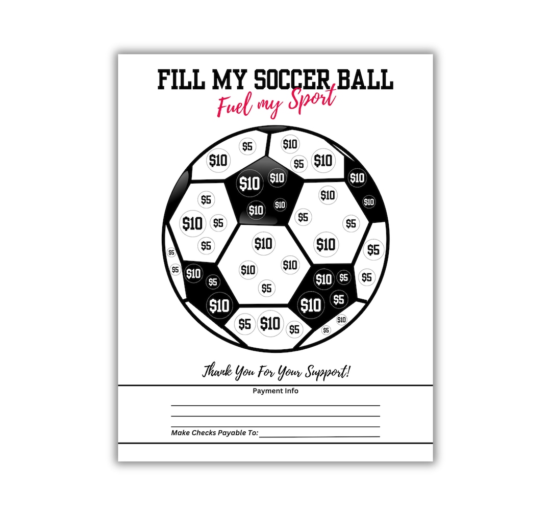 Fill My Soccer Ball Fundraiser Printable AAU Soccer Fundraiser elite ...