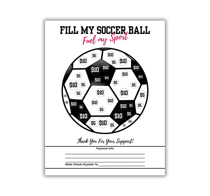 Fill My Soccer Ball Fundraiser Printable AAU Soccer Fundraiser elite ...