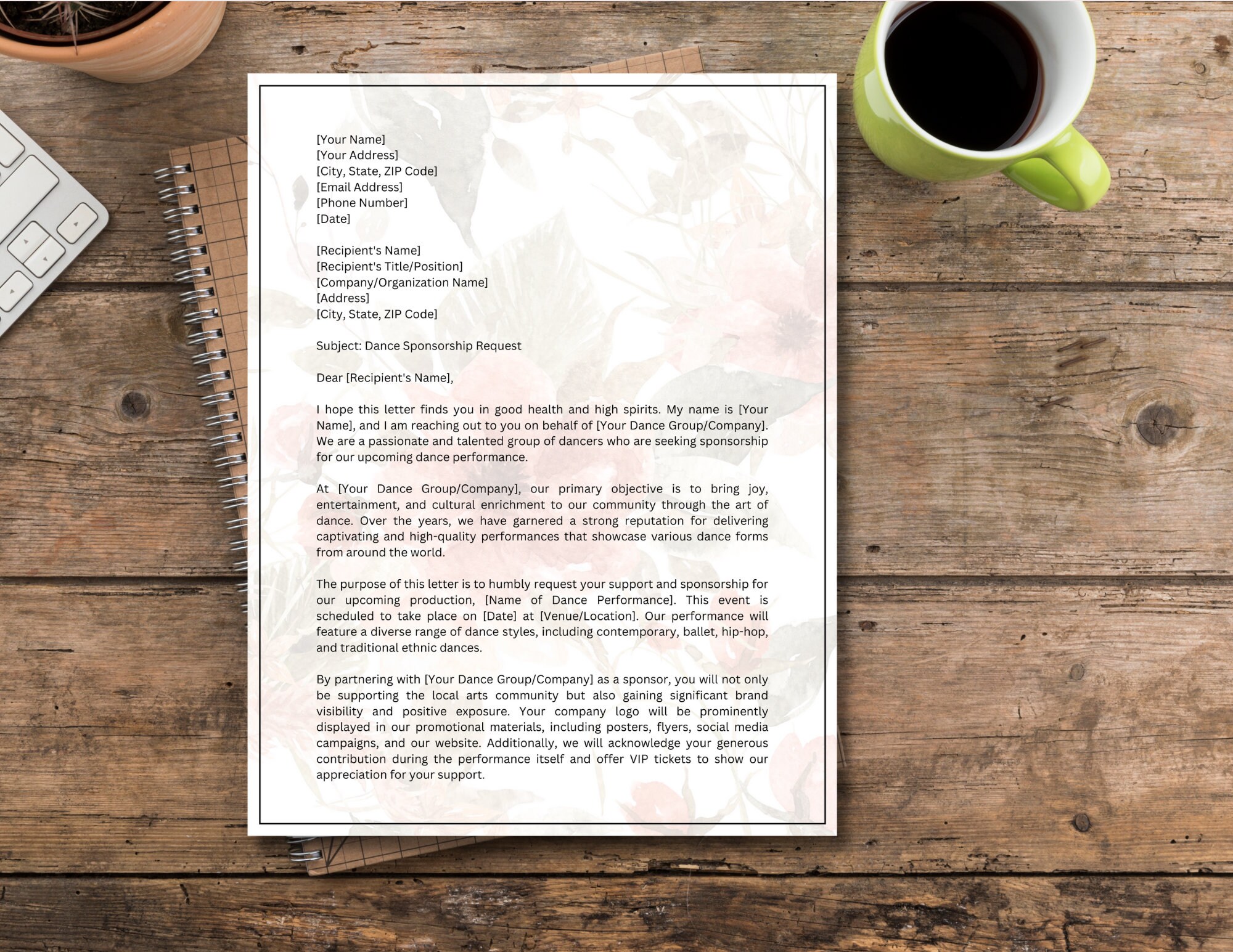 Dance Sponsorship Letter: Customize and Support the Art of - Etsy