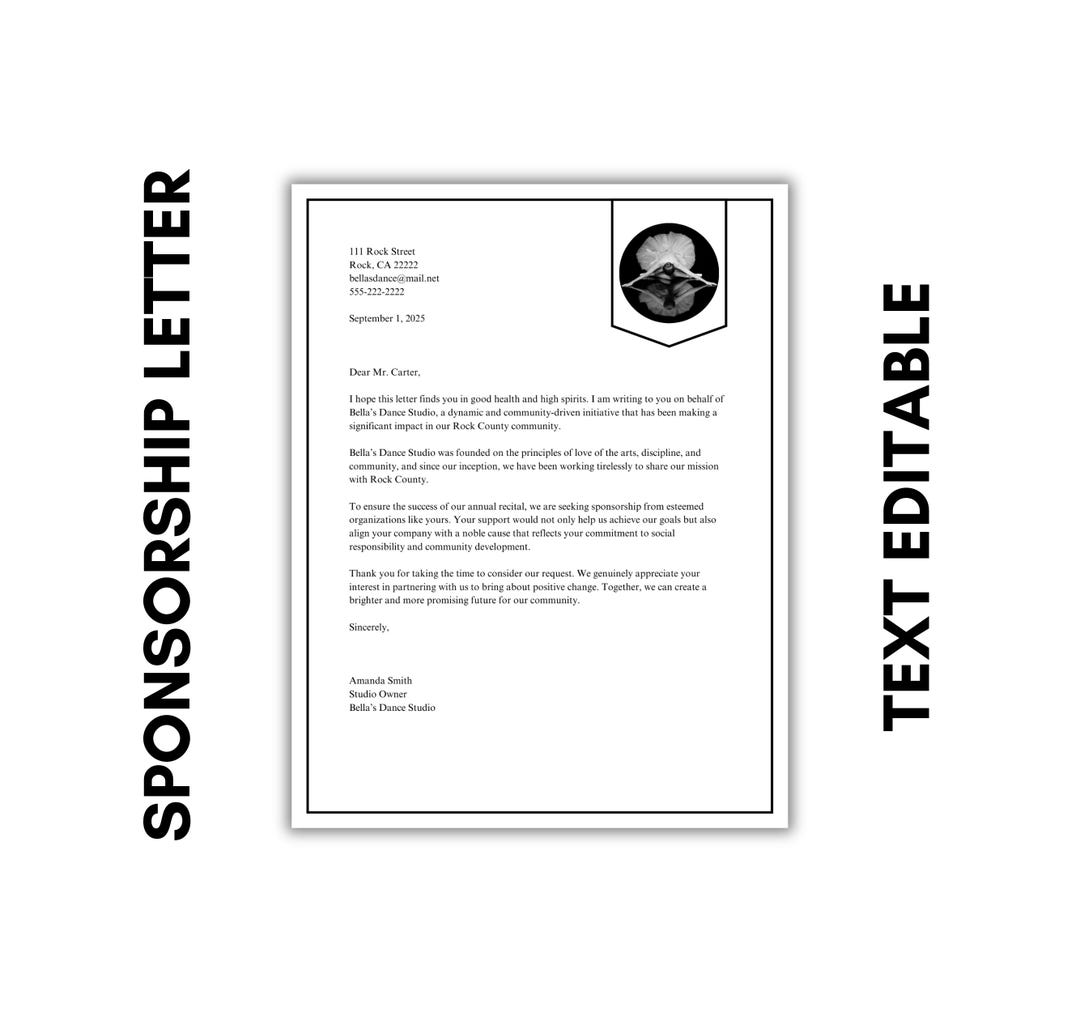 Sponsorship Letter for ANY Organization or Activity | Sponsor ...