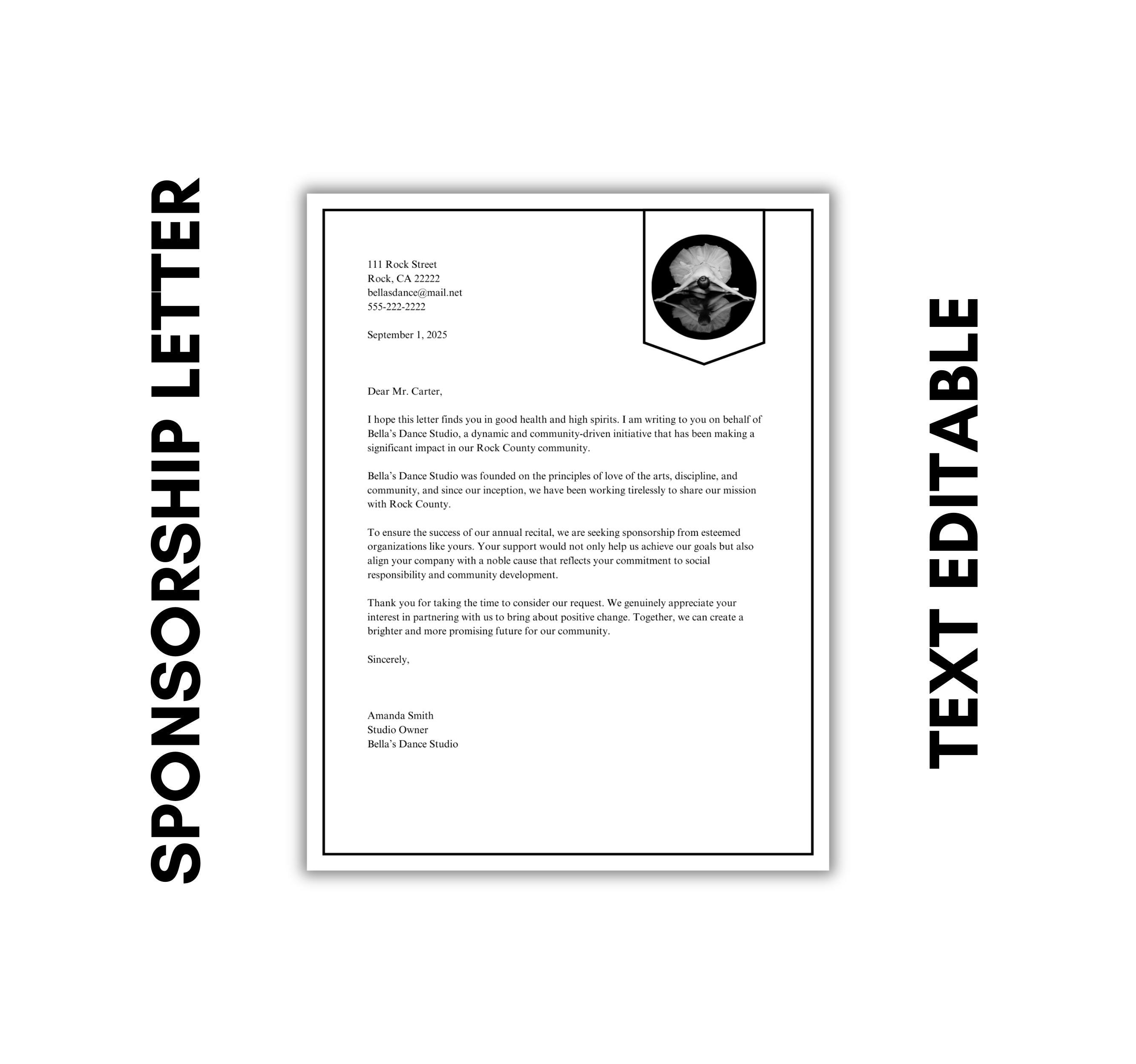 Sponsorship Letter for ANY Organization or Activity | Sponsor ...