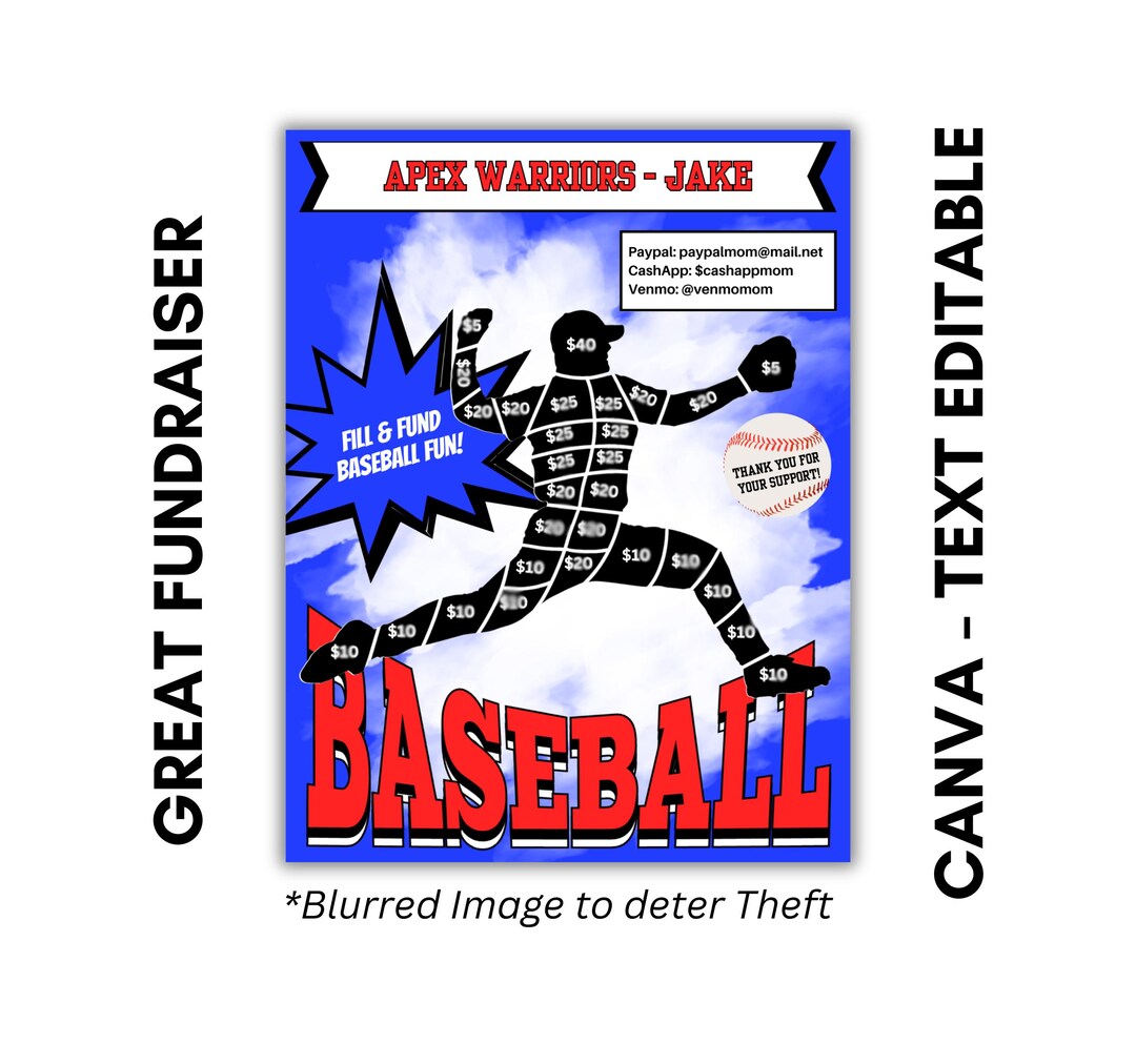 BASEBALL Fill & Fund Baseball Fundraiser | Fill-in | AAU Baseball ...