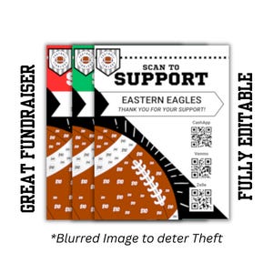 FOOTBALL Fundraiser With QR Code, Color Changing, Custom Template ...