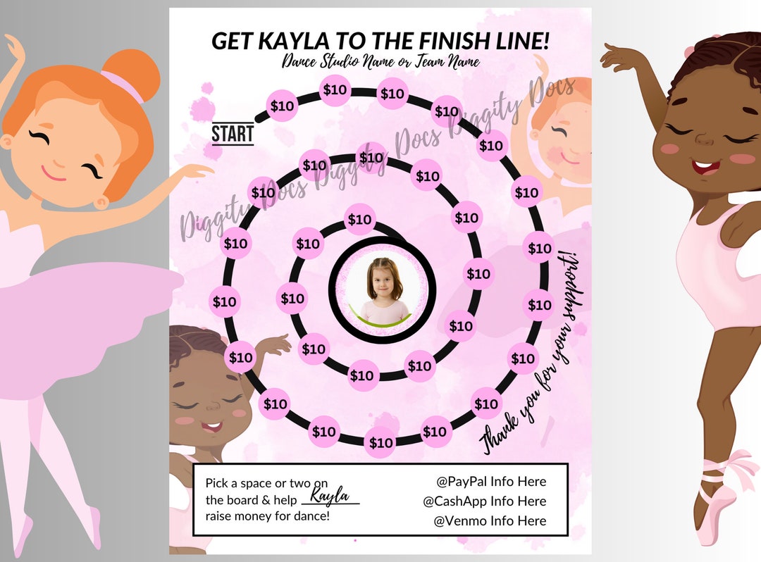 BALLET FUNDRAISER Template Get to the Finish Line Fundraiser - Etsy
