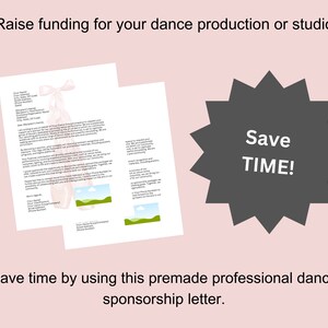Dance Sponsorship Letter: Customize and Support the Art of - Etsy