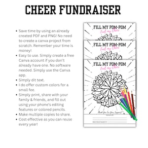 Cheer Fundraiser Printable | FILL MY Pom-pom | Cheer Comp ...