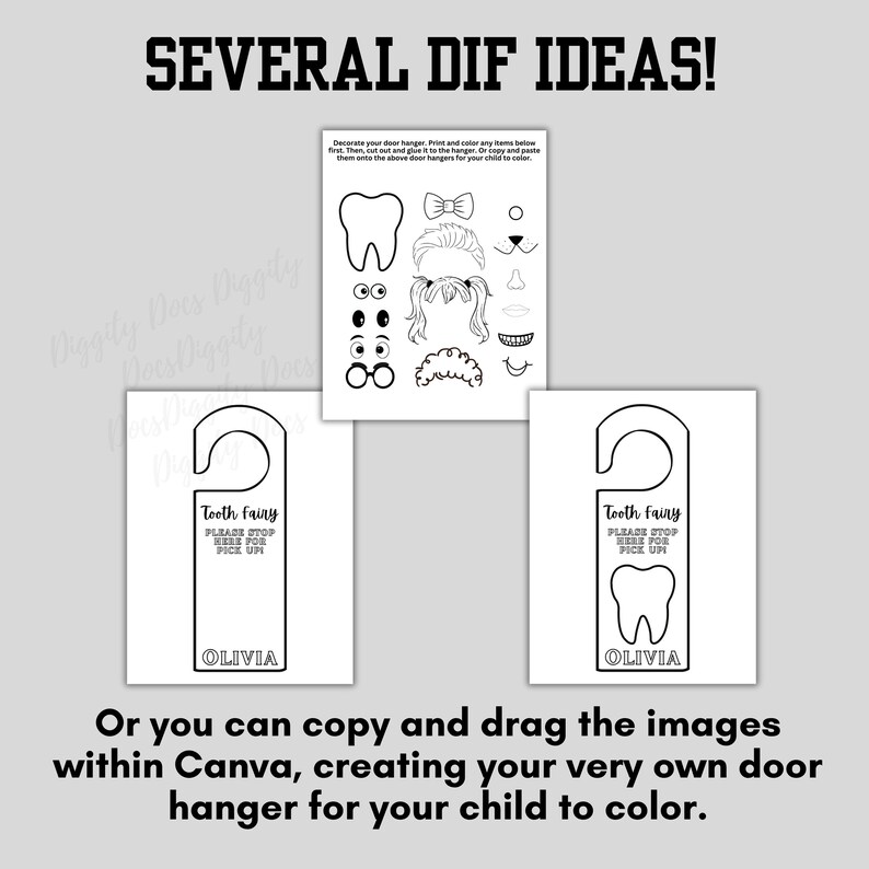 Magical Tooth Fairy Door Hanger, Custom Tooth Fairy Printable Keepsake ...