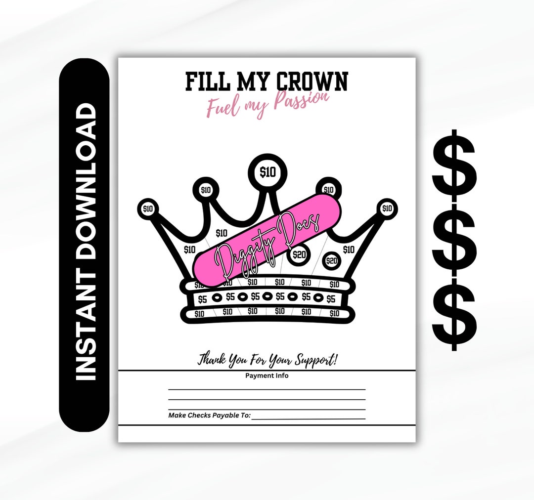 Fill My CROWN Fundraiser High School Prom Pageant King Queen Printable ...