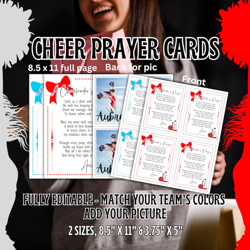 Cheerleading Prayer Cards - Etsy