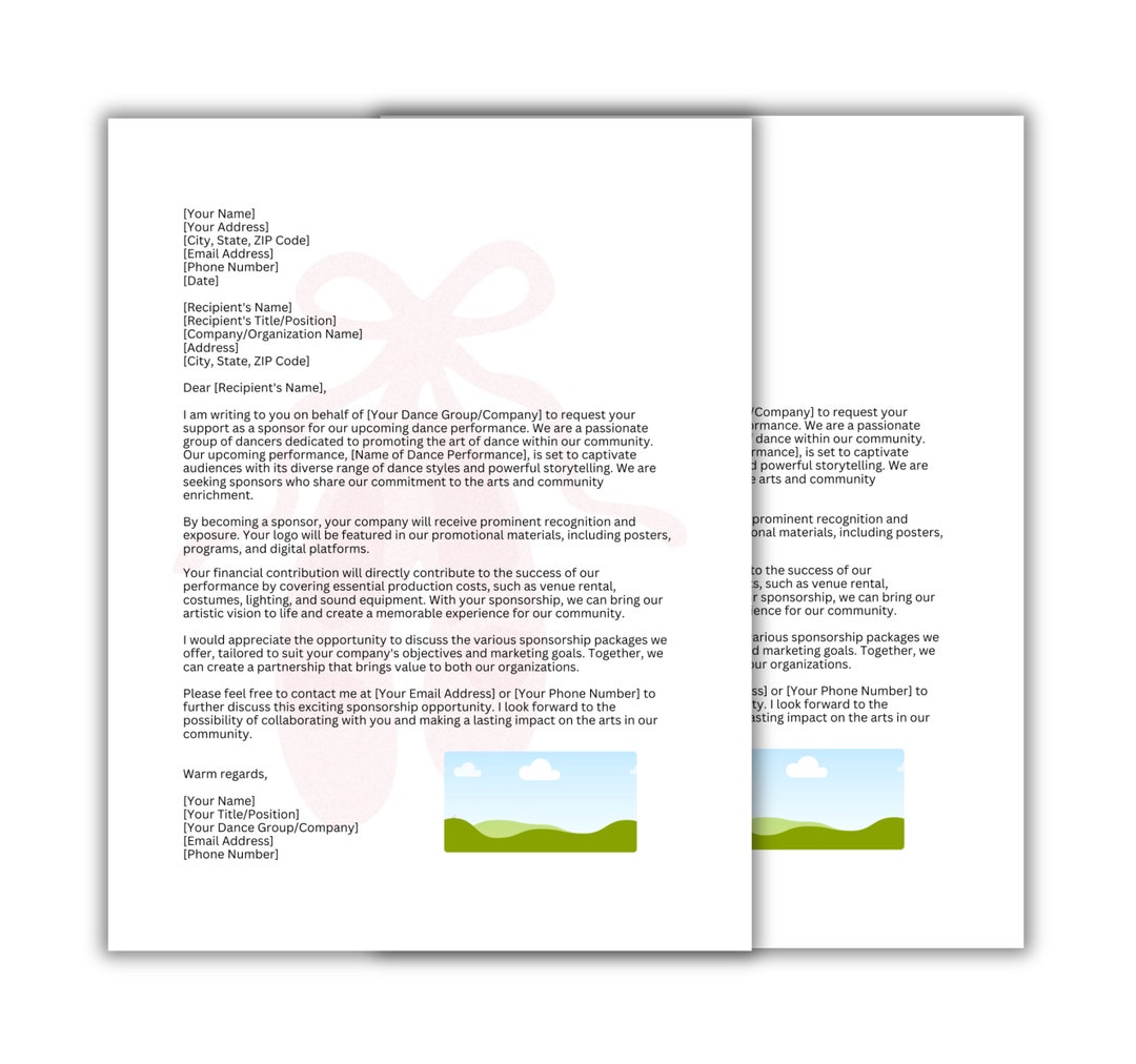 Dance Sponsorship Letter: Customize and Support the Art of Dance Dance ...