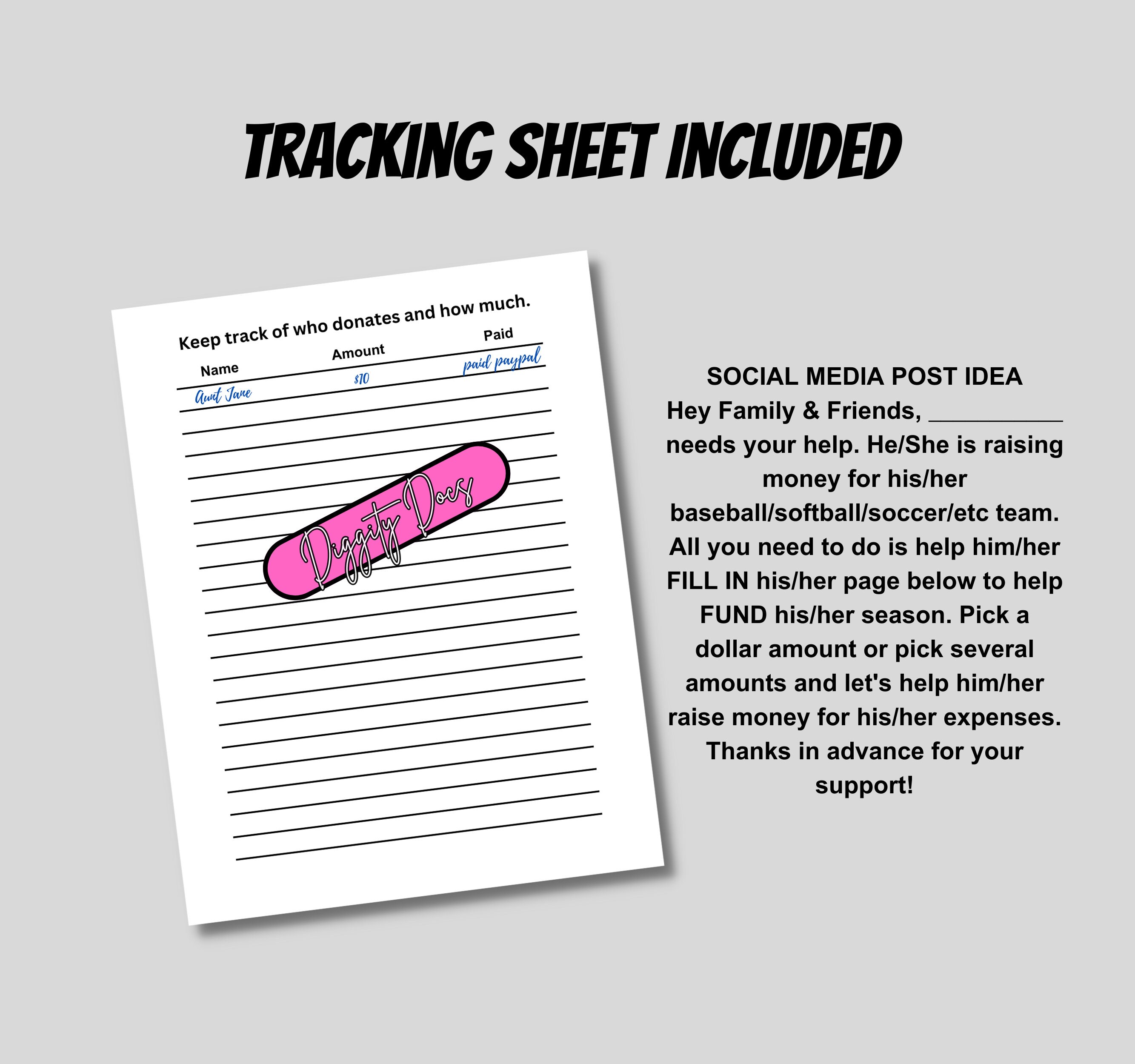 EDITABLE FOOTBALL Fill in Fundraiser Template | Football Fill & Fund ...