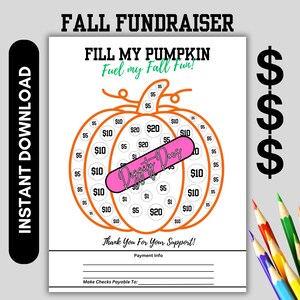 FILL MY PUMPKIN Fall Fundraiser | Printable 8.5" X 11" | Color-in ...