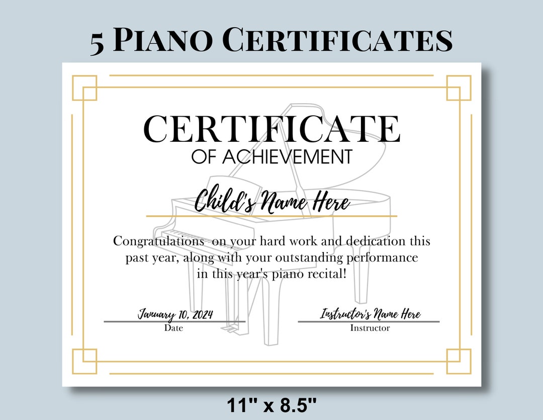 EDITABLE PIANO RECITAL Certificates Piano Awards Piano Theory Recital ...