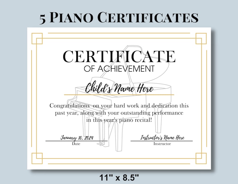 EDITABLE PIANO RECITAL Certificates Piano Awards Piano Theory Recital ...