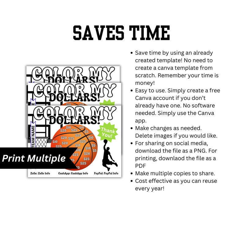 FULLY EDITABLE Basketball Fundraiser, Unique, Fill My Basketball ...