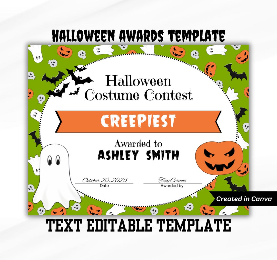 Halloween Costume Award Certificates - Large Lot, Costume, Home ...