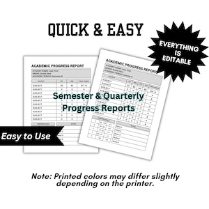 Homeschool Record Keeping Set: Editable Progress Reports, Transcripts ...