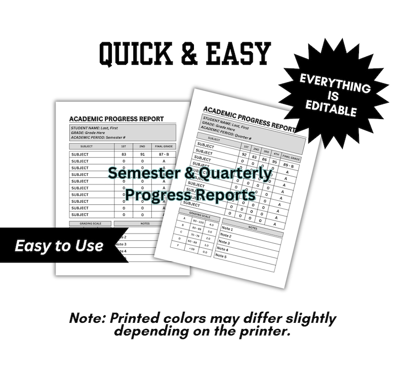 Homeschool Record Keeping Set: Editable Progress Reports, Transcripts ...