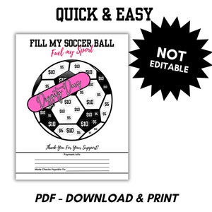 Fill My Soccer Ball Fundraiser | Printable | AAU Soccer Fundraiser ...
