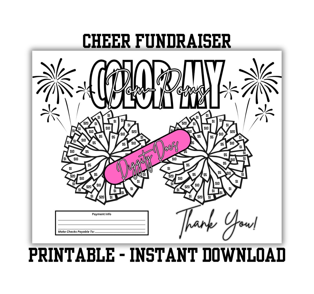 Cheer Fundraiser Printable FILL MY Pom-poms Cheer Comp Cheerleading ...