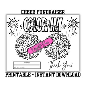 Cheer Fundraiser Printable FILL MY Pom-poms Cheer Comp Cheerleading ...