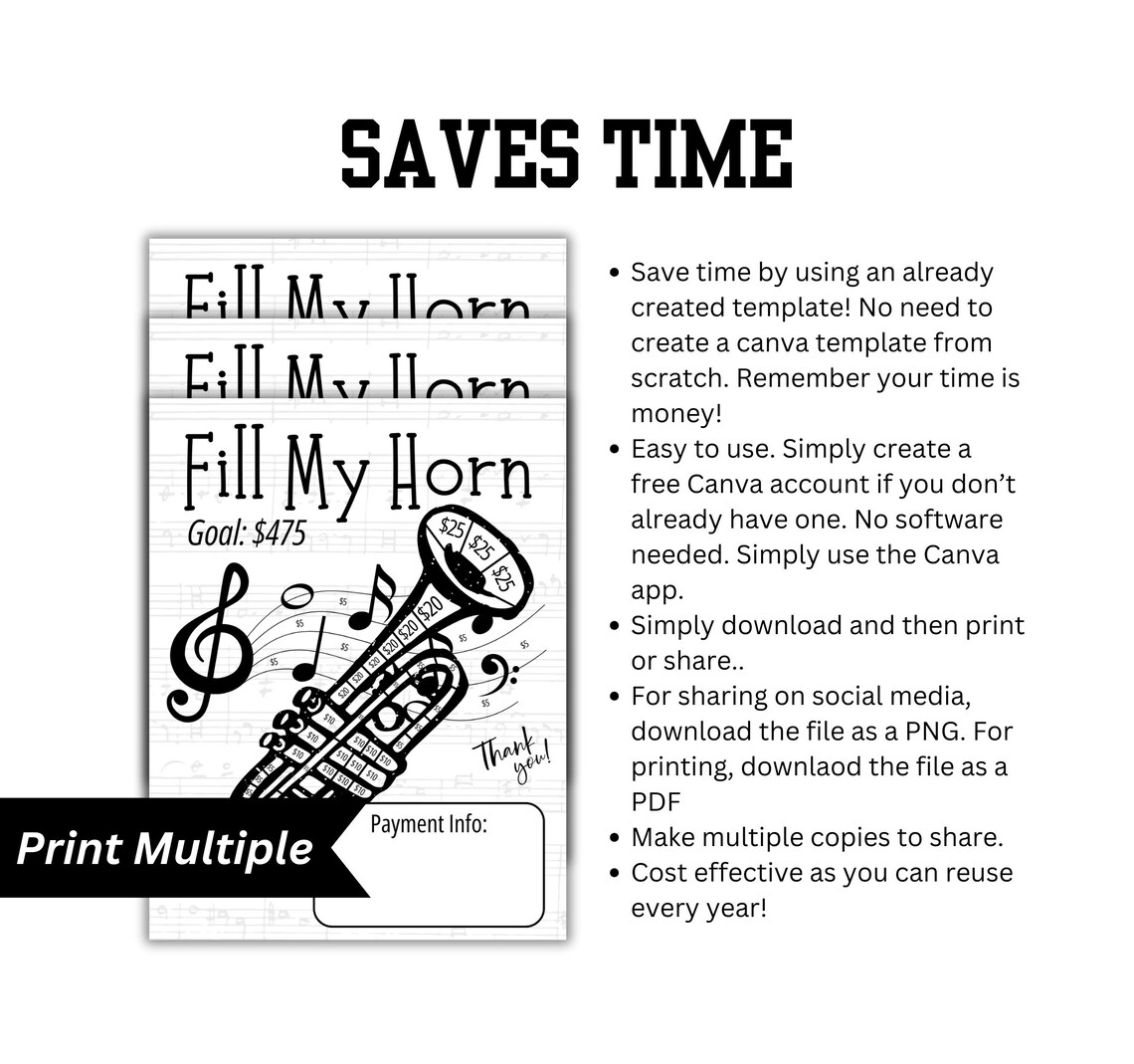 Marching Band Fundraiser Set Printable, Digital Download PDF & PNG ...