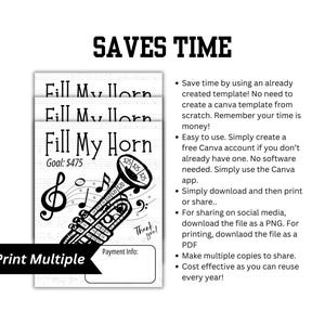 Marching Band Fundraiser Set Printable, Digital Download PDF & PNG ...