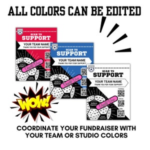 SOCCER Fundraiser With QR Code, Color Changing, Custom Template Soccer ...