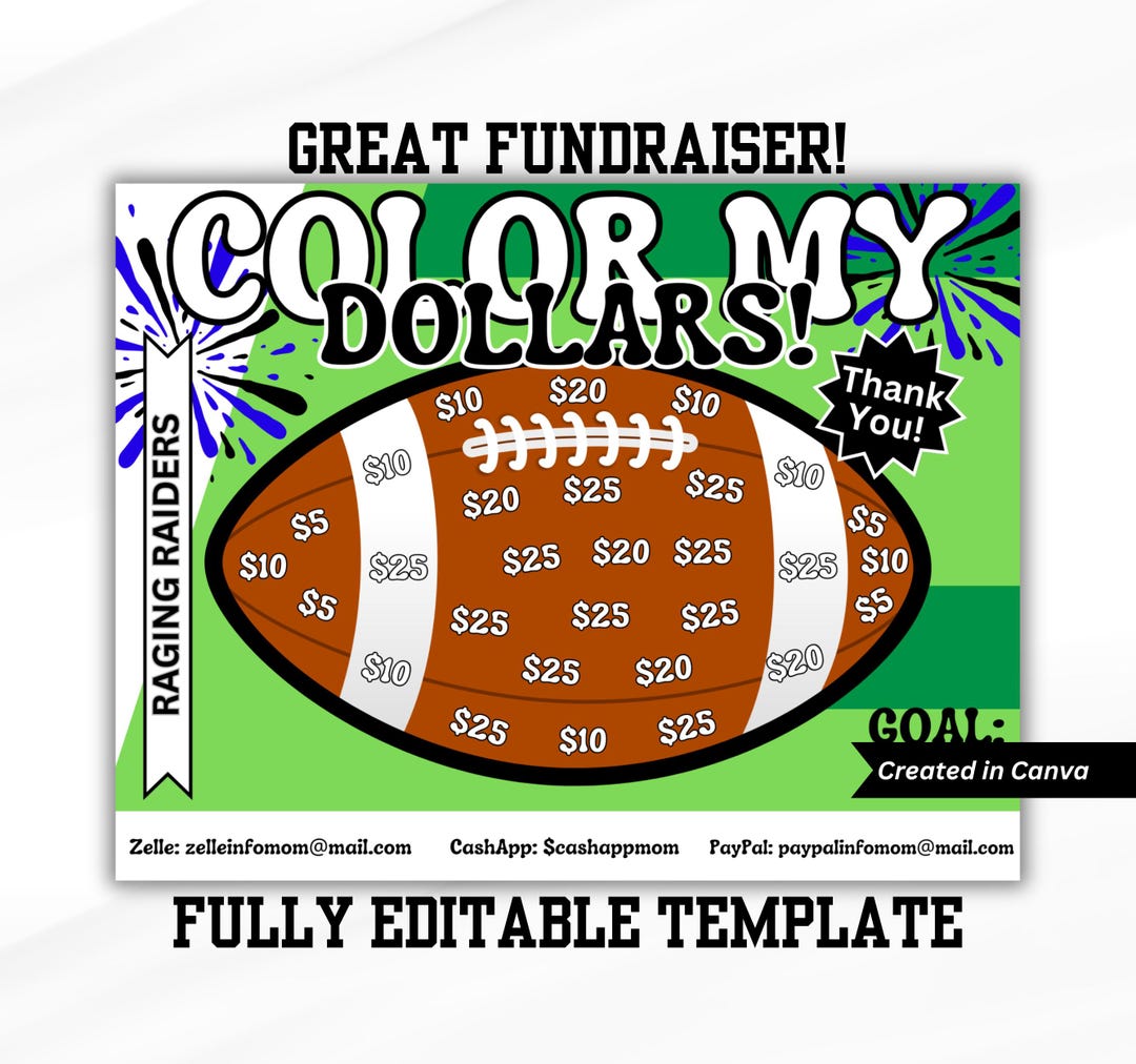 FULLY EDITABLE Color My Football, Fill My Football, Youth Football, Pee ...