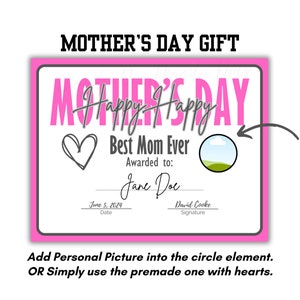 Mother's Day Certificate Template - Customize & Print. Fully ...