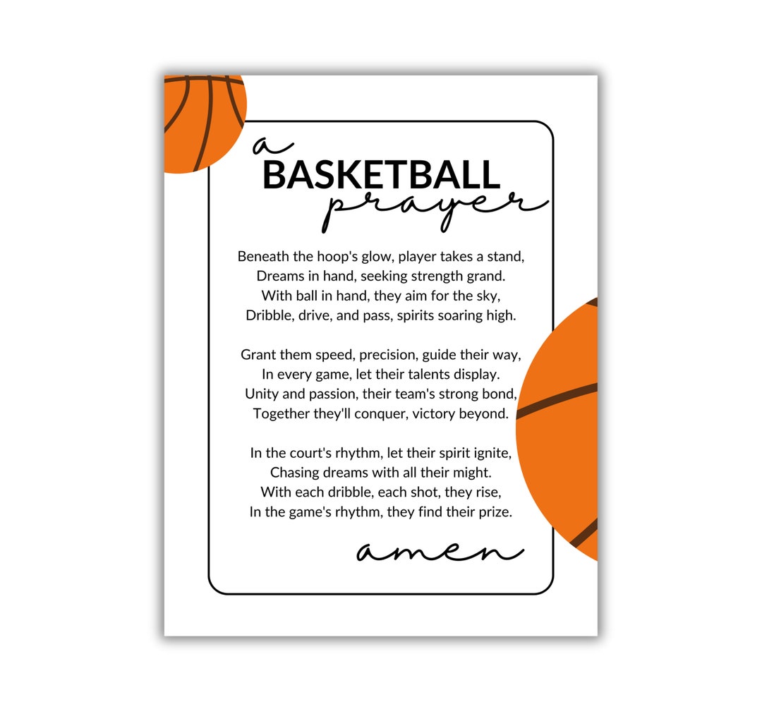 Basketball Prayer Card: Elevate Your Game With Inspirational Strength ...