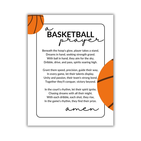 Basketball Prayer - Etsy
