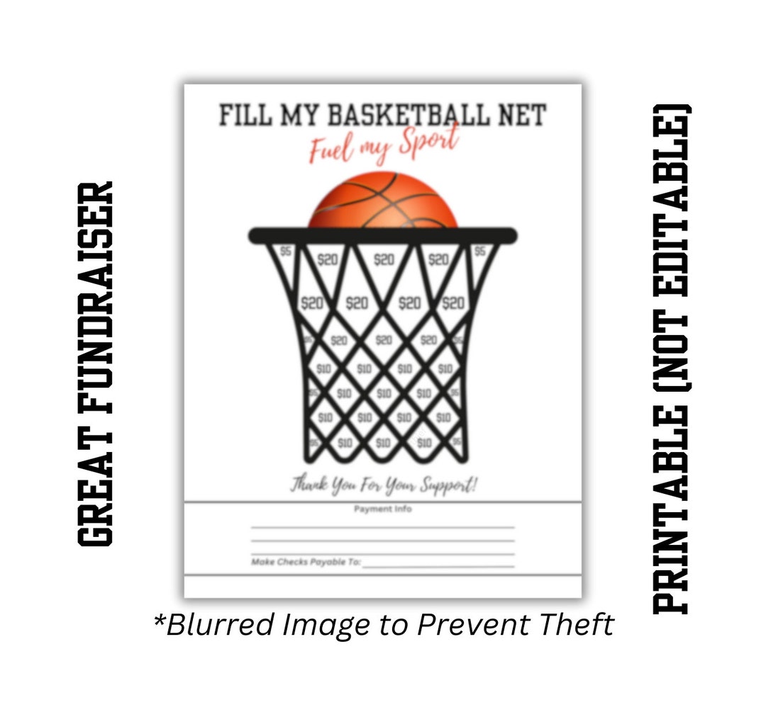 Fill My Basketball Fundraiser | Printable 8.5" X 11" | Color-in ...