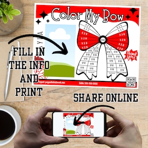 Fill My Bow Fundraiser Template, Editable Canva Digital Download, Cheer ...