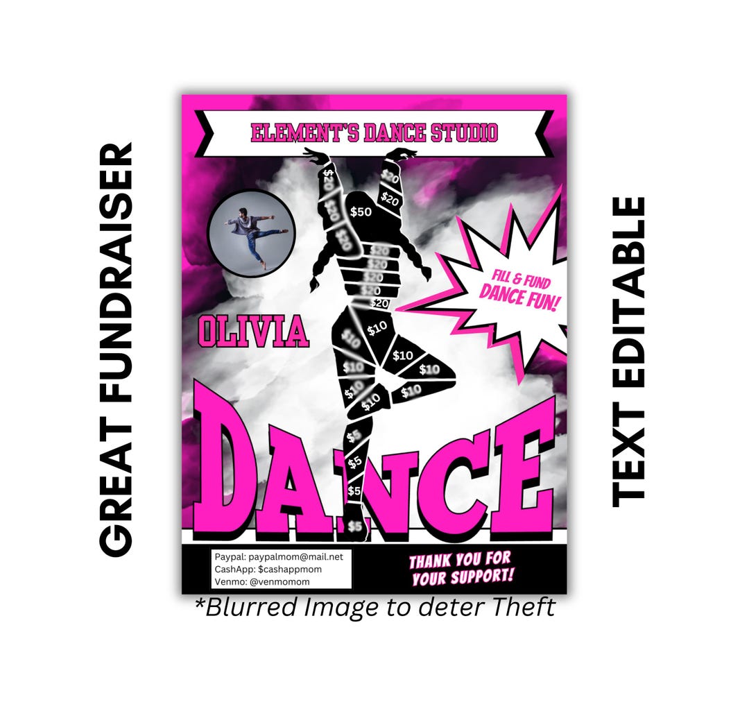 EDITABLE DANCE Fill and Fund Fundraiser | Dance Fundraiser Sheet ...