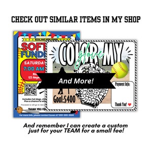 COLOR MY GLOVE Softball Fundraiser | Printable 11" X 8.5" | Instant ...