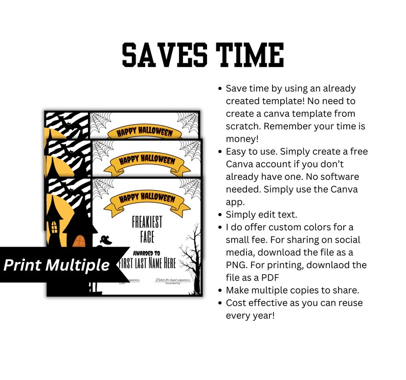 Halloween Costume Award Certificates - Best Costume, Scariest, Most ...