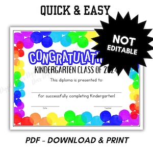 Kindergarten Graduation Diploma Printable With Bonus Activities ...