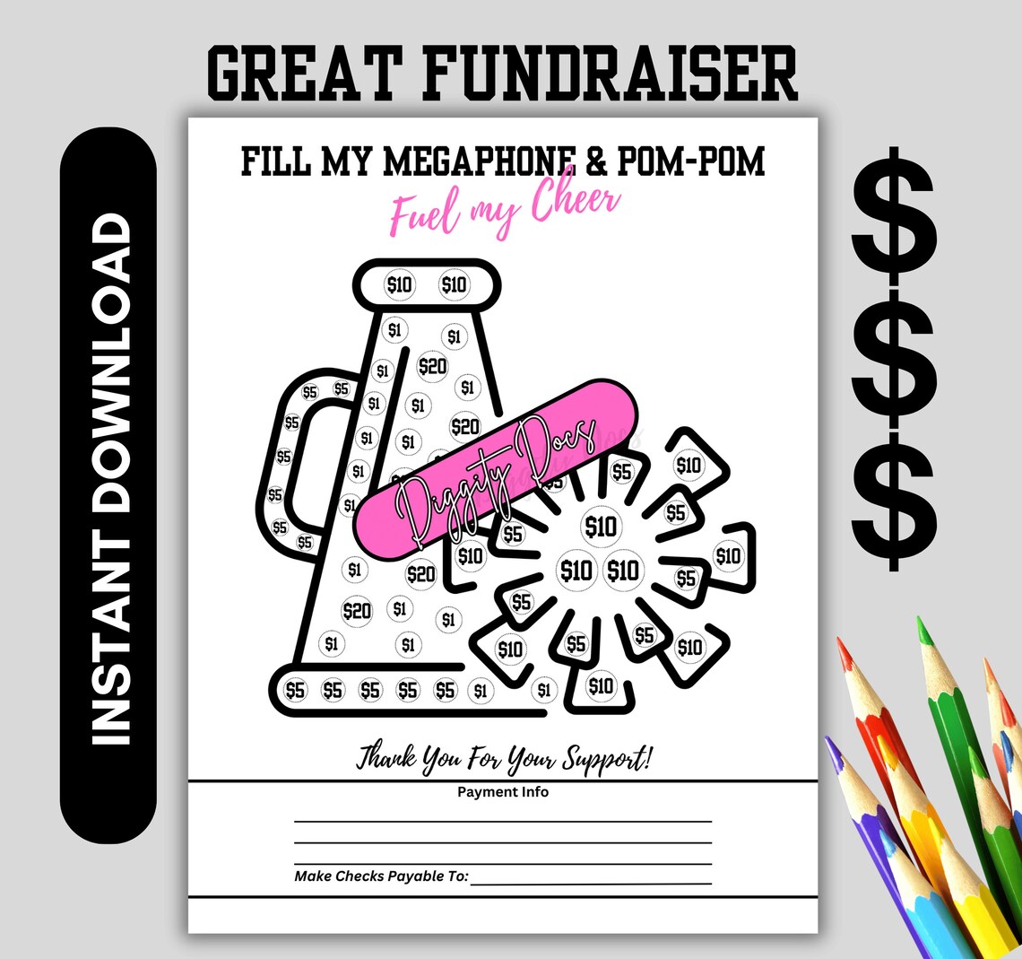 FILL MY MEGAPHONE Cheer Fundraiser | Fill My Pom-pom| Printable | Cheer ...