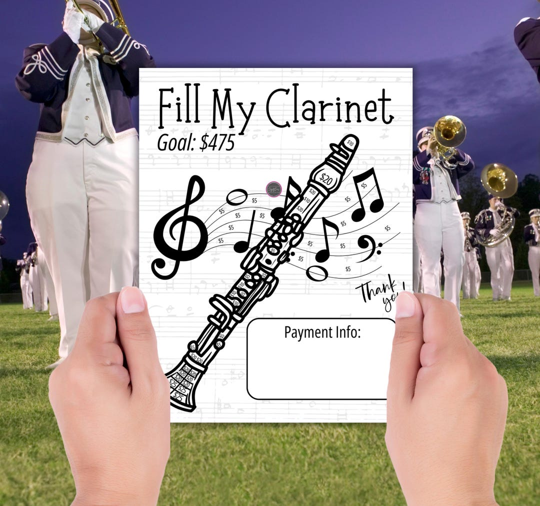 Fill My Clarinet Fundraiser Tracker Printable, Digital Download PDF ...