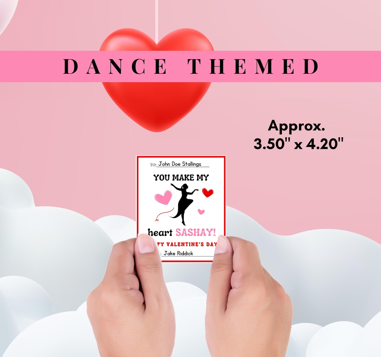 Editable Dance Valentine’s Day Cards for Students, Ballet Jazz Tap ...